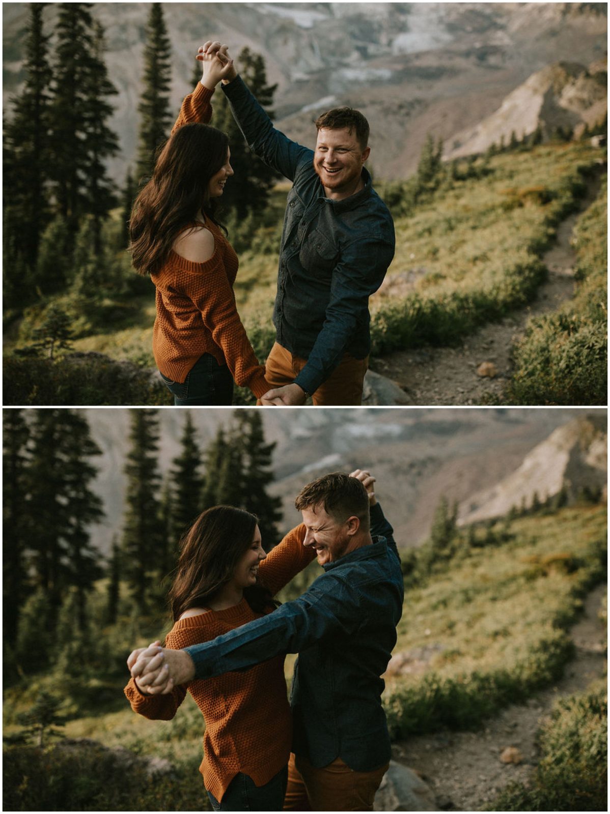 Courtney & Troy's Mountain Sunset Engagement Photos - leeshaking.com