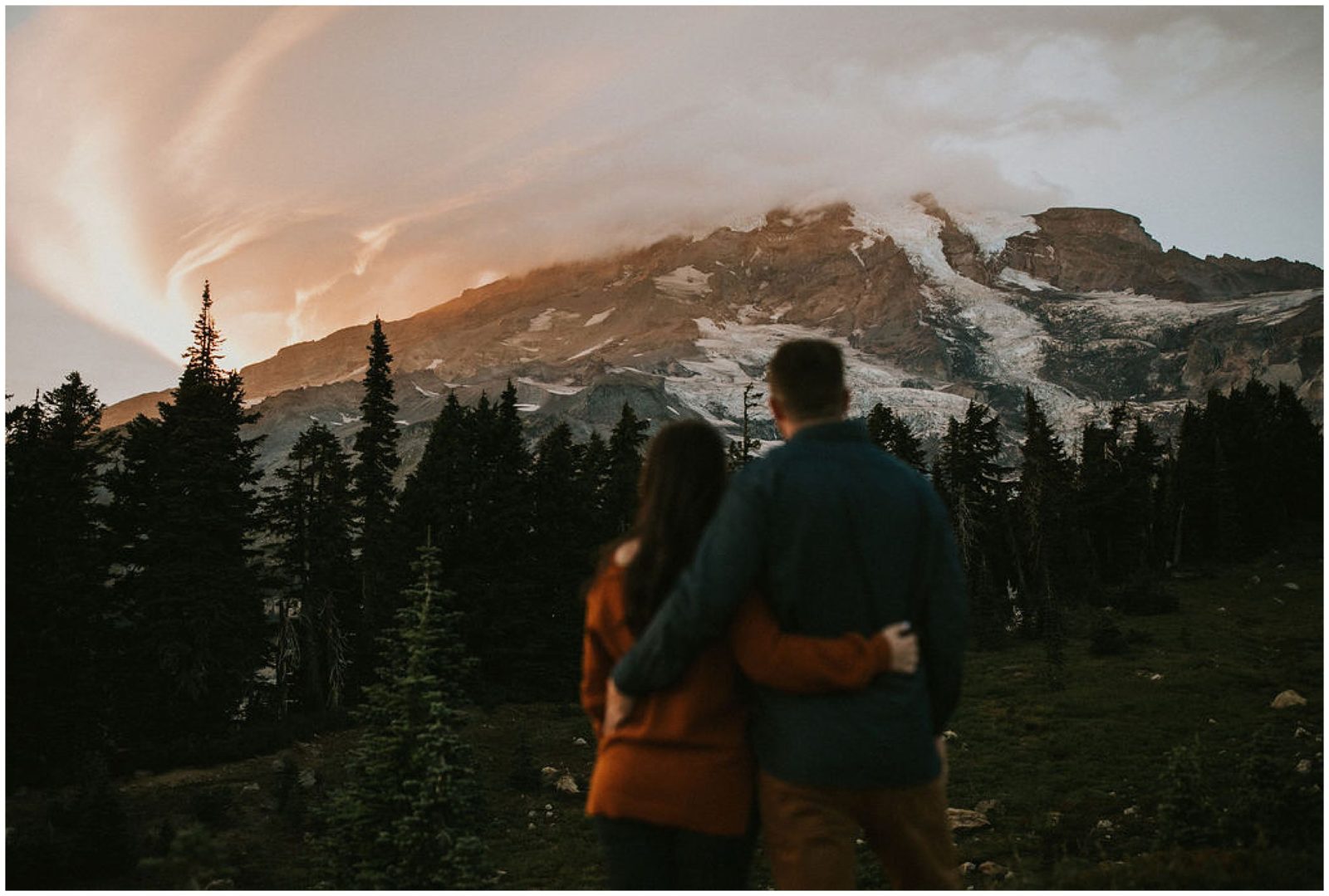 Courtney & Troy's Mountain Sunset Engagement Photos - leeshaking.com